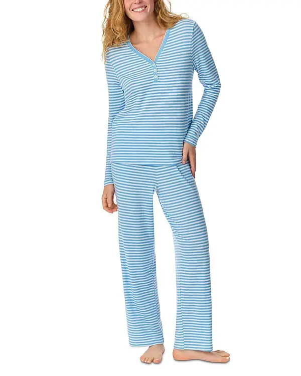 Kate Spade New York Pointelle Pajama Set - Blue/white