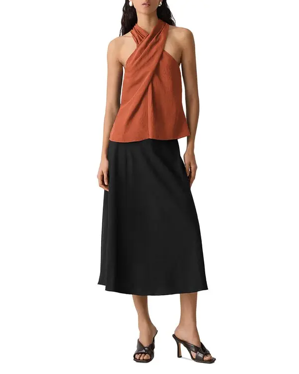 Theory Crossover Neck Sleeveless Top - Umber