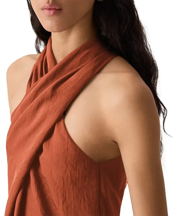 Theory Crossover Neck Sleeveless Top - Umber