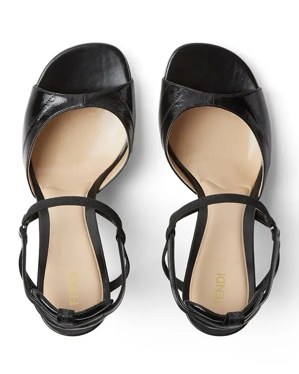Fendi Colibri Leather Slingback Sandals