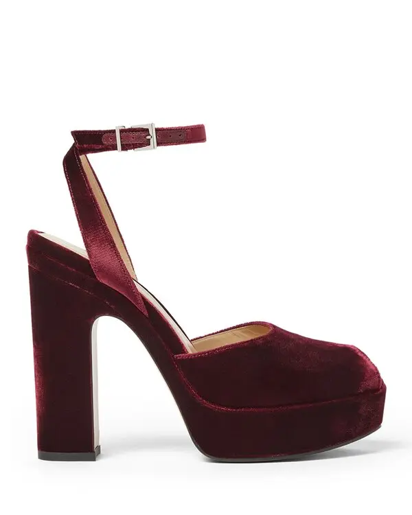 Fendi After 9 Velvet Peep Toe Platform Sandals