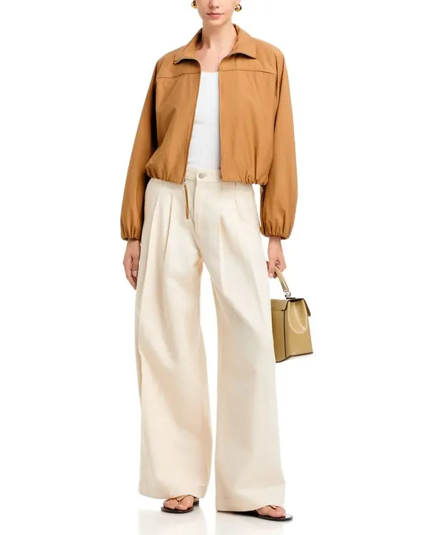Theory Spread Collar Zip Front Jacket - Bronze