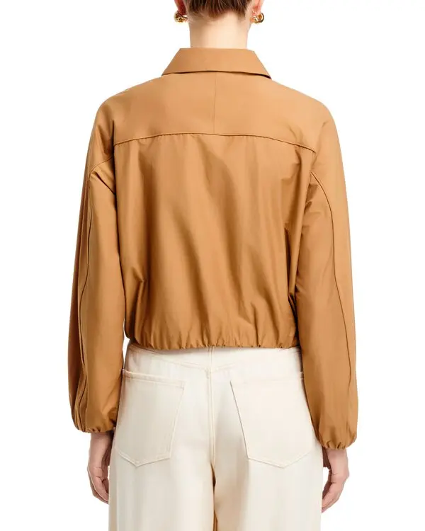 Theory Spread Collar Zip Front Jacket - Bronze