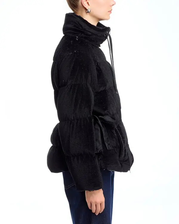 Herno Shiny Velvet Short Puffer Coat