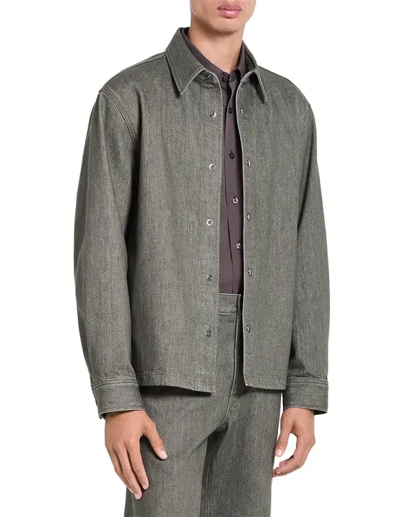 Theory Relaxed Fit Denim Overshirt In Tinted Denim