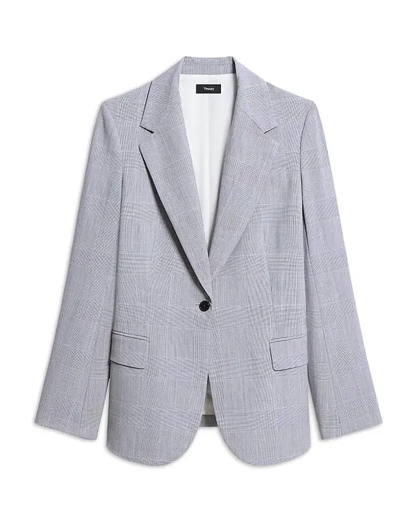 Theory Lynnia Single Breasted Wool-blend Blazer