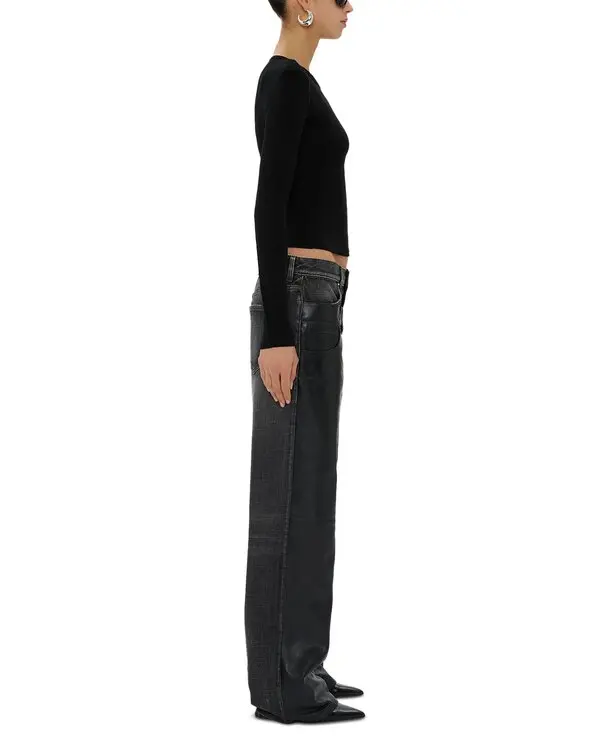 HAIKURE Bonnie Leather High Rise Straight Jeans