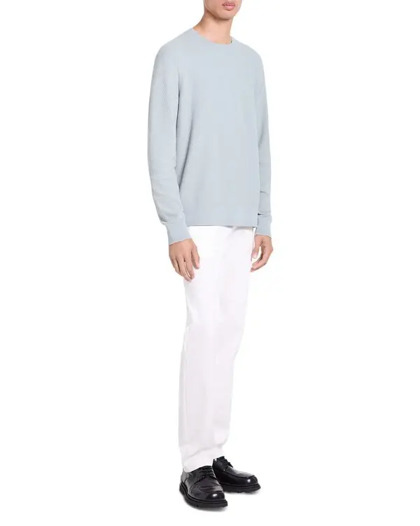 Theory Riland Crewneck Sweater In Light Bilen - Willow Green