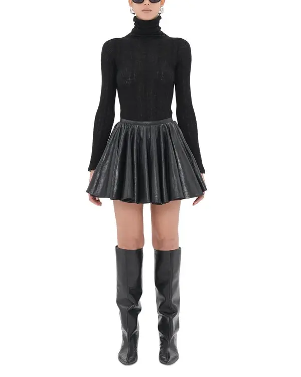 HAIKURE Ziggy Silky Leather Mini Skirt