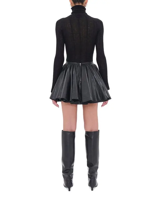 HAIKURE Ziggy Silky Leather Mini Skirt