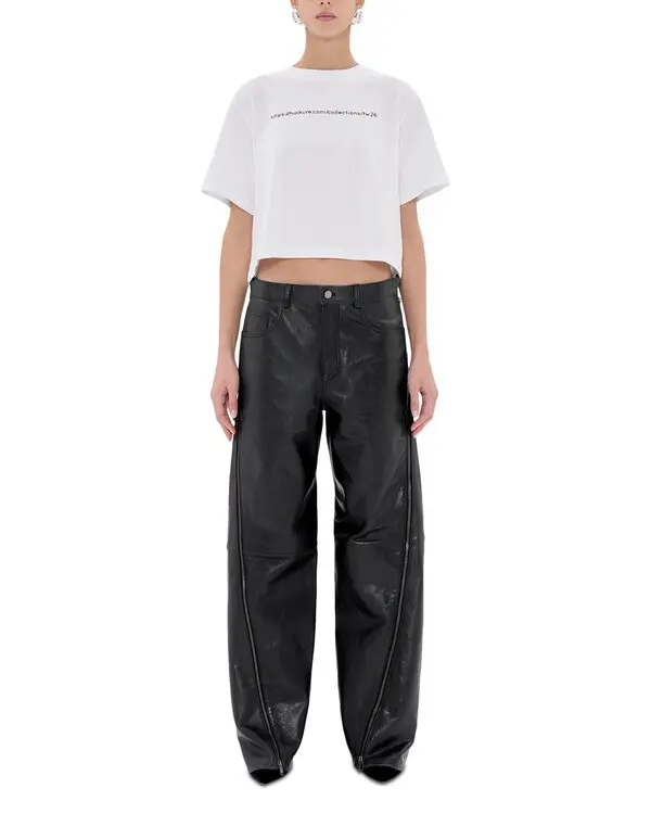 HAIKURE Bonnie Leather Mid Rise Straight Pants