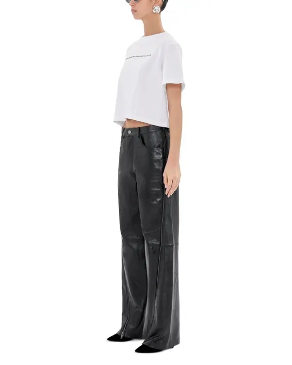 HAIKURE Bonnie Leather Mid Rise Straight Pants
