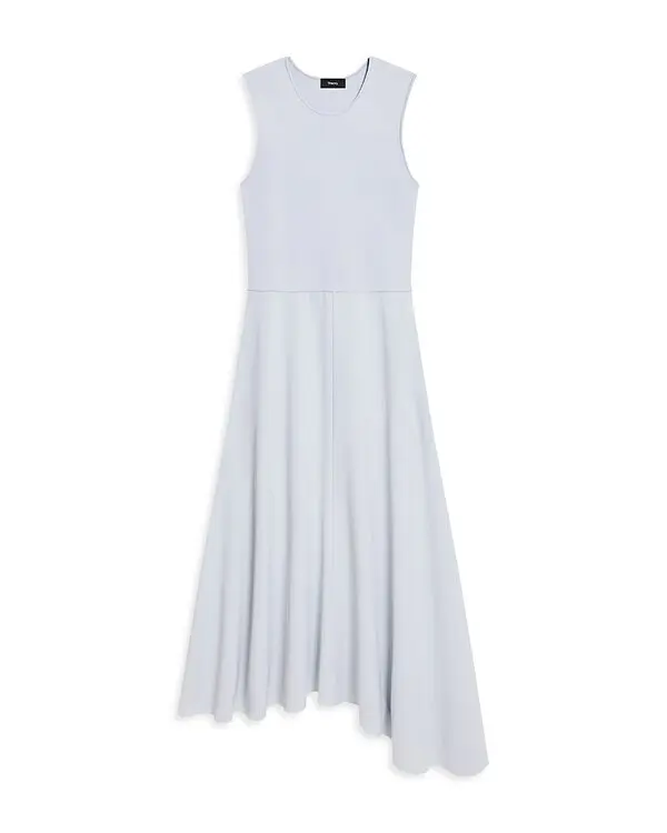 Theory Round Neck Flare Skirt Midi Dress - Luna