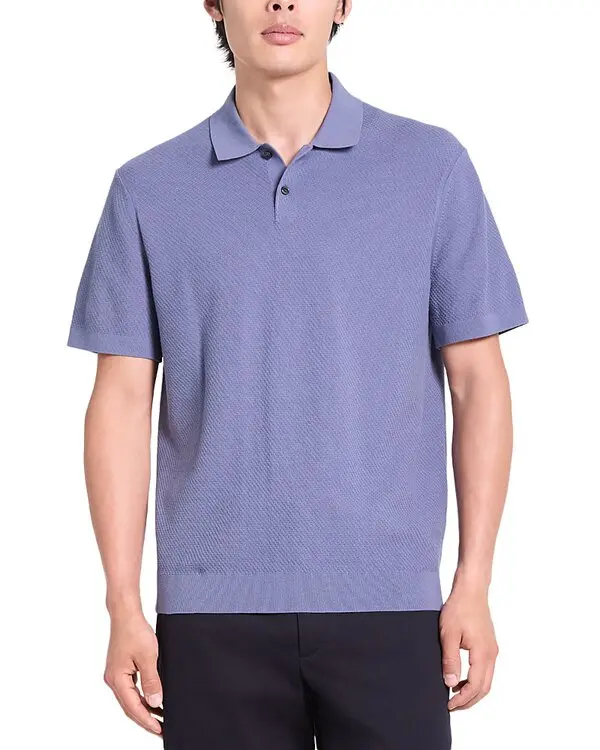 Theory Soris Polo In Fine Bilen - Dusk Blue