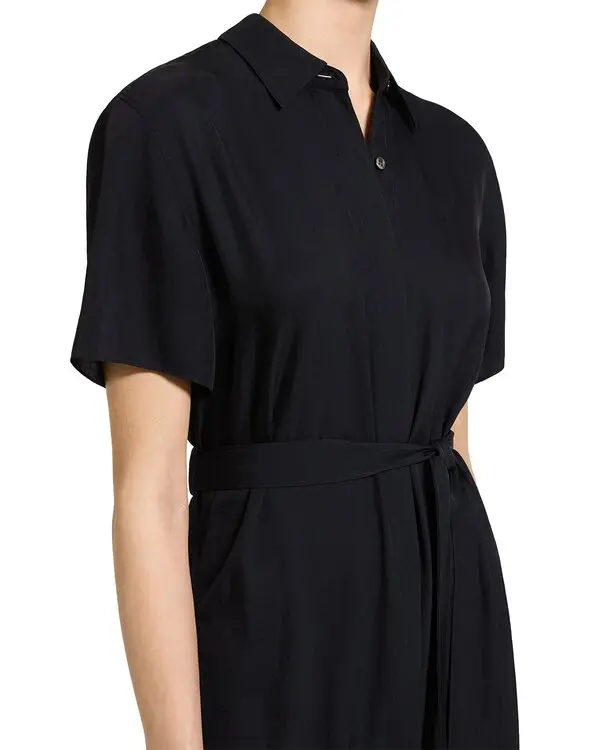 Theory Belted Button Front A-line Dress