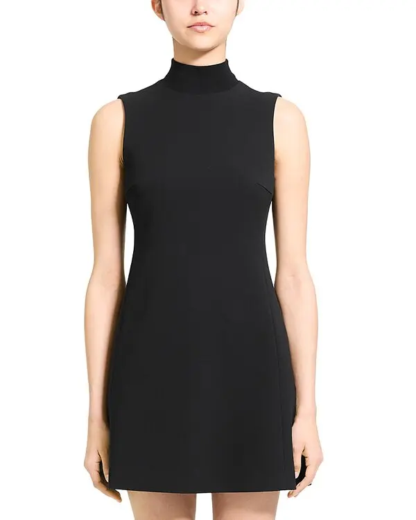 Theory Mock Neck Sleeveless A Line Dress