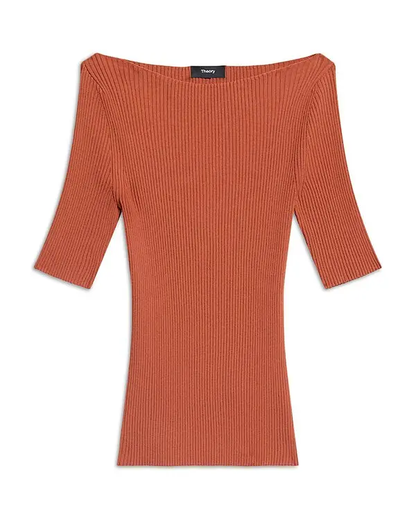 Theory Boat Neck Rib Knit Sweater