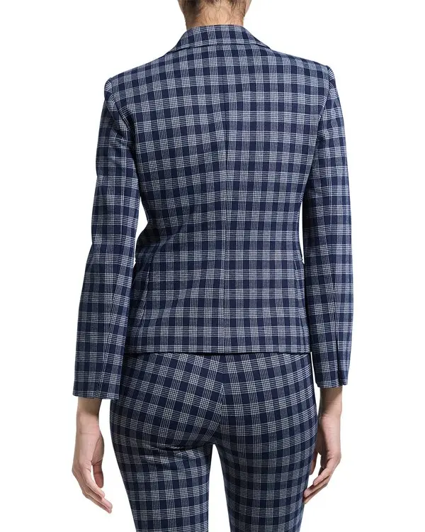 Theory Check Print Single Button Blazer