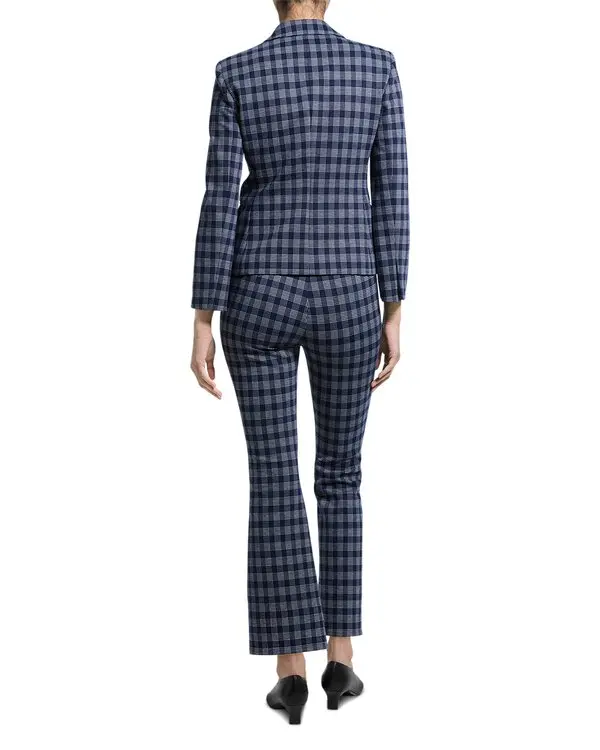 Theory Check Print Single Button Blazer