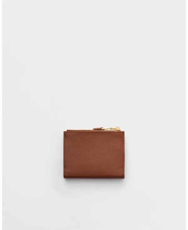 Prada Small Leather Wallet - Chestnut Brown