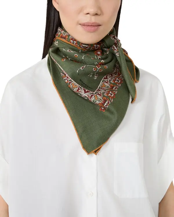 Max Mara Wkatauro Wool Cashmere & Silk Foulard