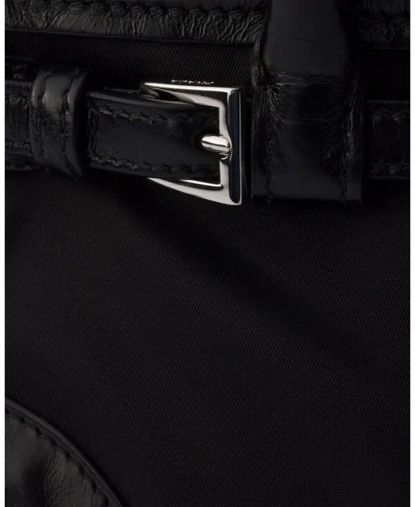 Prada Bonnie Small Re-nylon And Leather Handbag