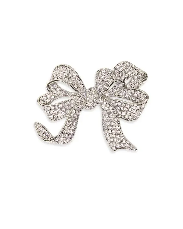 Max Mara Rhinestone Bow Brooch