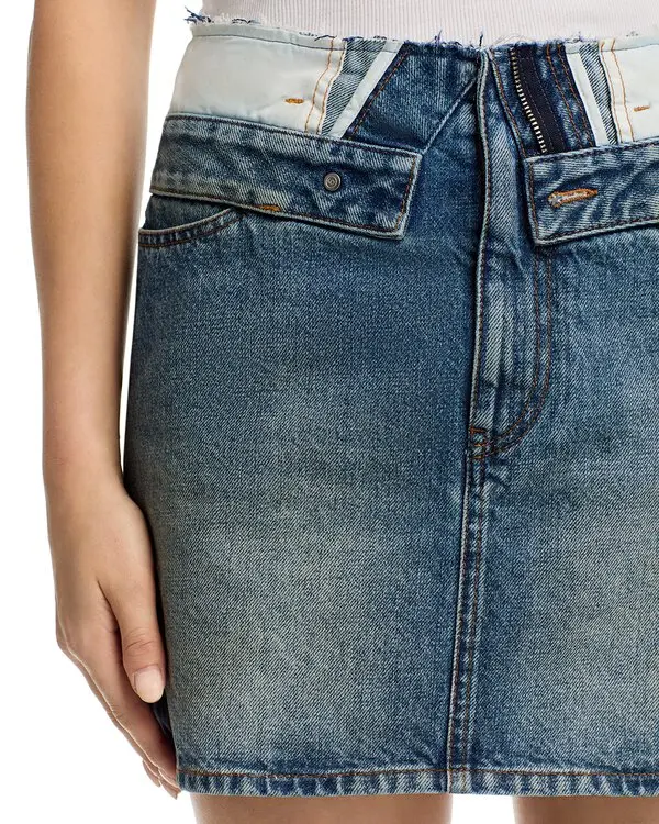 MAISON MARGIELA Denim Foldover Mini Skirt