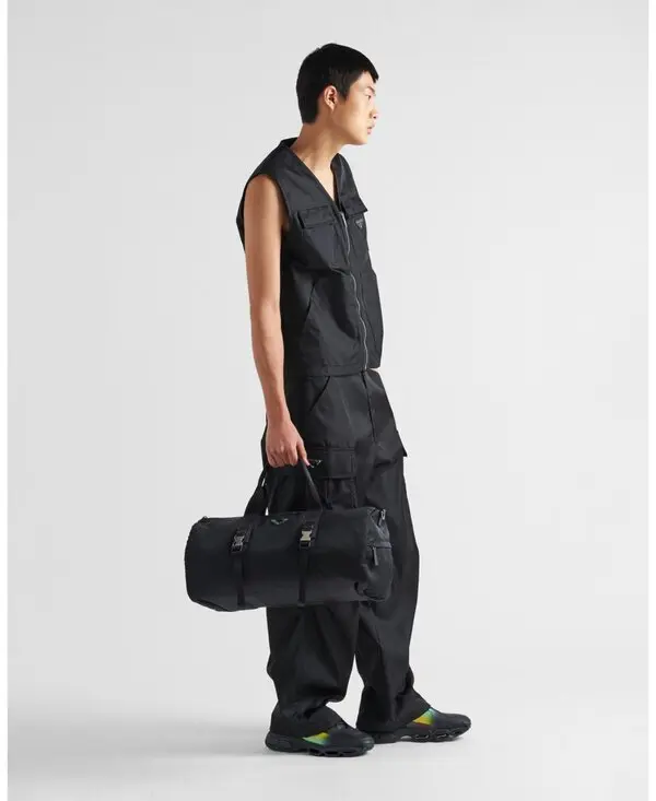 Prada Re-nylon And Saffiano Leather Duffle Bag