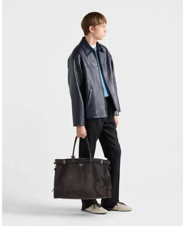 Prada Bonnie Suede Tote Bag - Grey