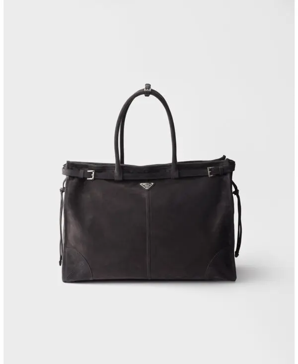 Prada Bonnie Suede Tote Bag - Grey