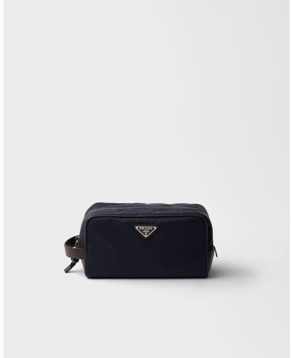 Prada Speedrock Re-nylon And Leather Pouch