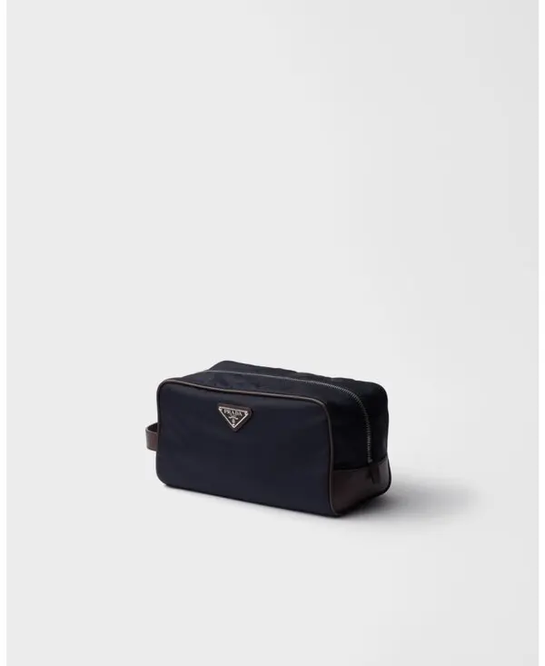 Prada Speedrock Re-nylon And Leather Pouch