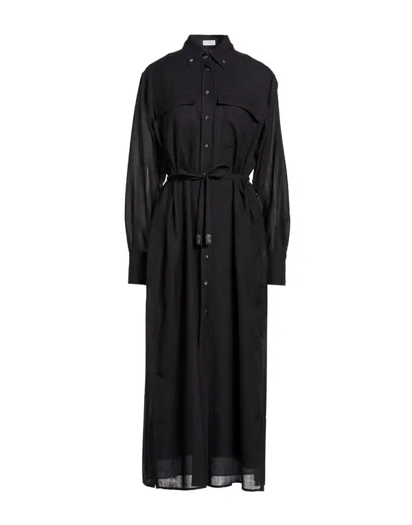 Brunello Cucinelli Maxi Dress Charcoal Size Virgin Wool