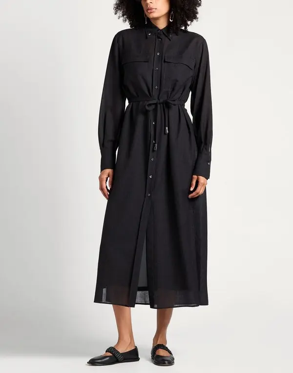 Brunello Cucinelli Maxi Dress Charcoal Size Virgin Wool