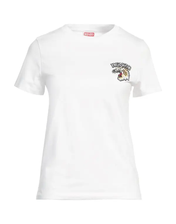 Kenzo Cotton T-shirt With Embroidered Logo - White