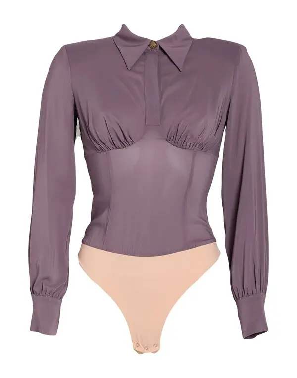 Elisabetta Franchi Bodysuit Mauve Size Viscose, Elastane