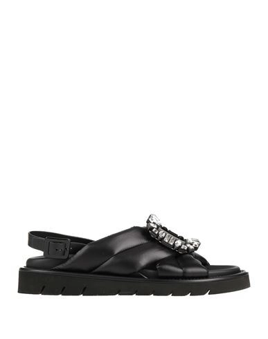 ROGER VIVIER Embellished Slingback Sandals - Black