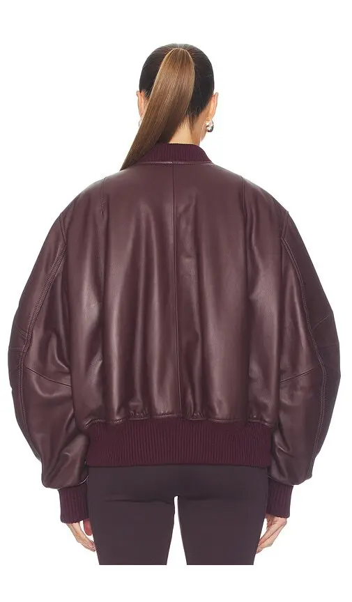Attico Leather Bomber Jacket