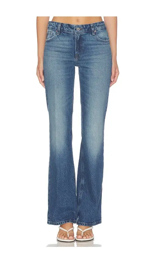Good American Vintage Low Rise Bootcut Jean In Blue