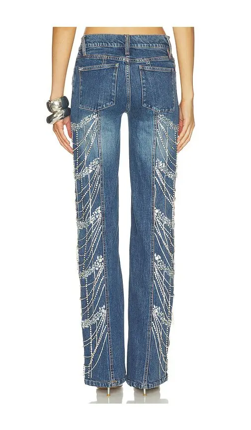 Alice + Olivia Roxie Embellished Jean In Blue