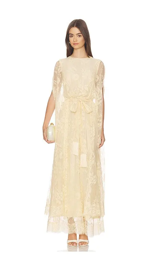 Zimmermann Lace Caped Maxi Dress