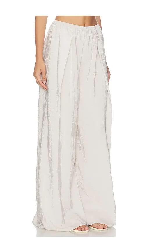 LA LIGNE Pleated Wide Leg Taffeta Pants