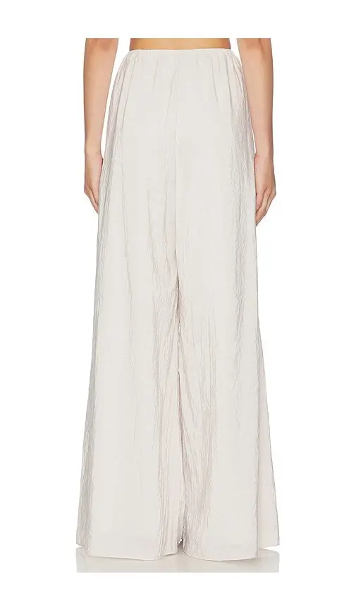 LA LIGNE Pleated Wide Leg Taffeta Pants