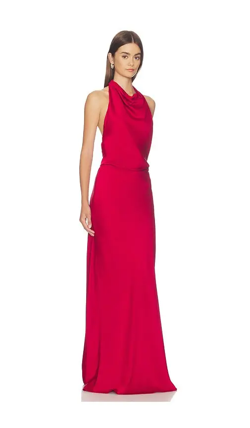 Simkhai Reannon Draped Gown In Red