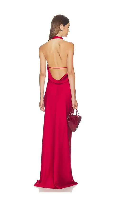 Simkhai Reannon Draped Gown In Red