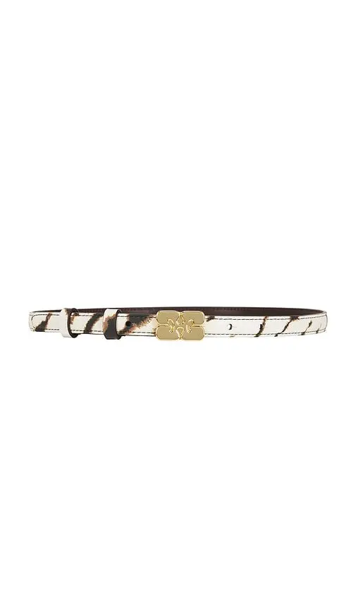 GANNI Kat Belt Small Zebra In Ivory