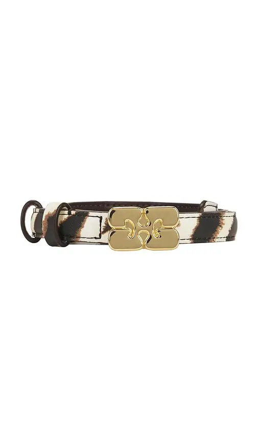 GANNI Kat Belt Small Zebra In Ivory