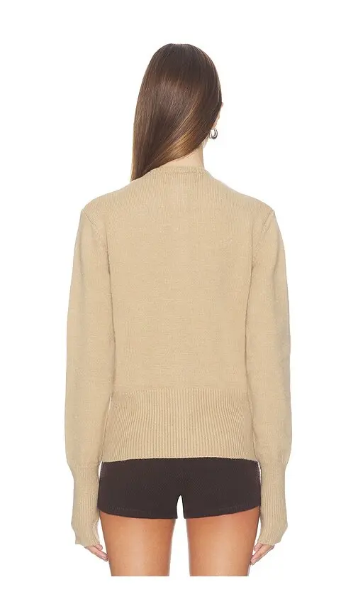 ALL THE WAYS Brittany Button Up Sweater In Beige