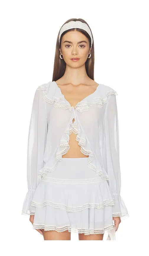 Tularosa Solia Blouse In Baby Blue - Light Blue